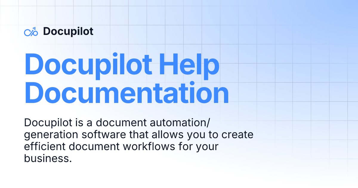 Docupilot Help Documentation | Docupilot
