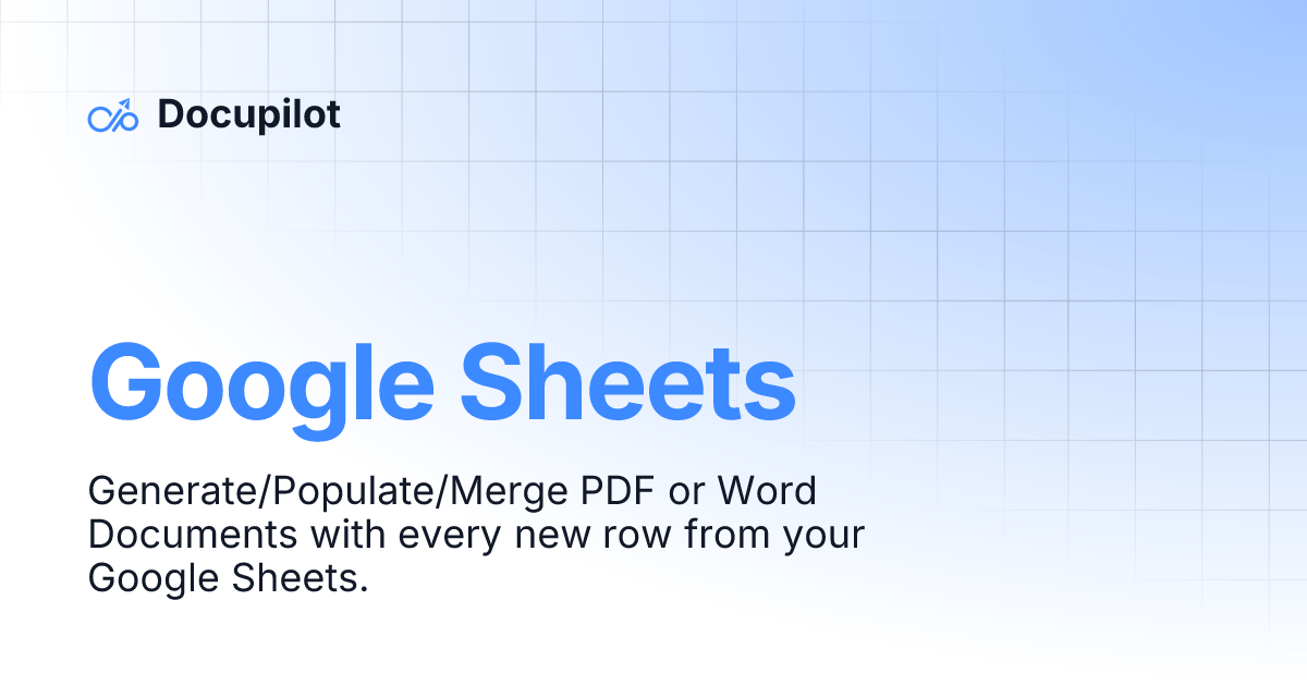 Google Sheets | Docupilot