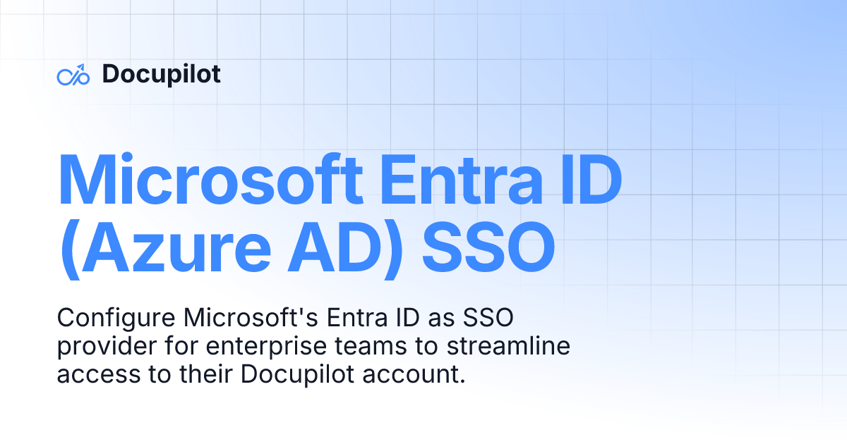 Microsoft Entra ID (Azure AD) SSO | Docupilot