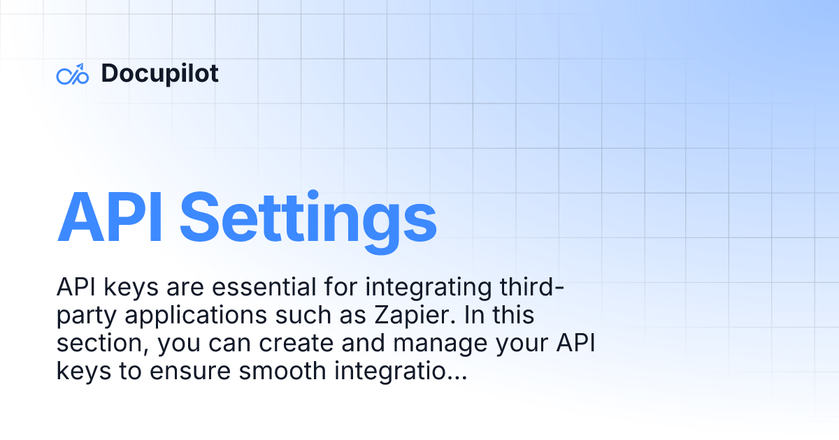 API Settings | Docupilot