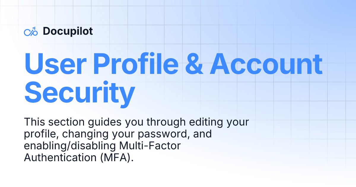 User Profile & Account Security | Docupilot